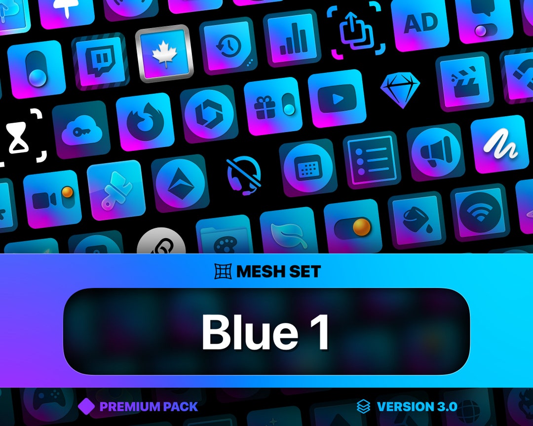 Mesh, Blue 1 // Stream Deck Icons for Stream Deck regular, Mini, XL ...