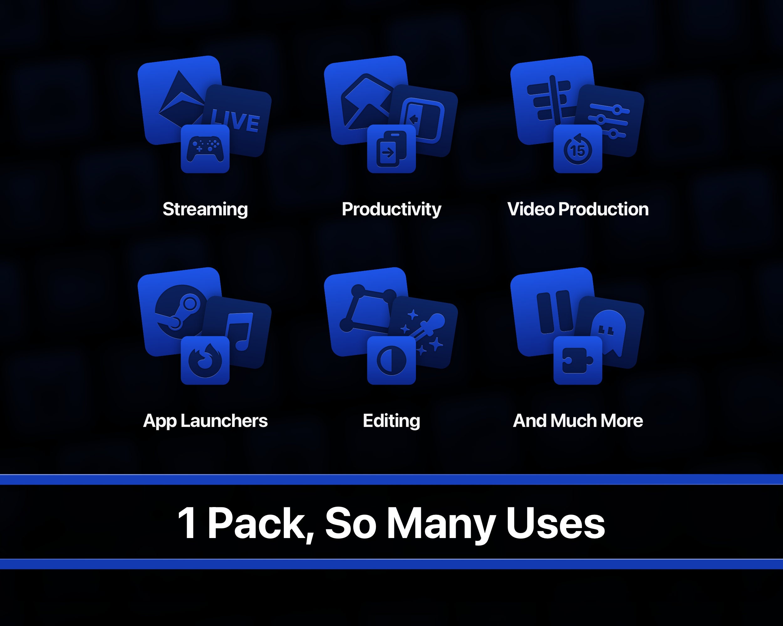 Blue, 9,000 Stream Deck Icon Pack, PNG - Etsy