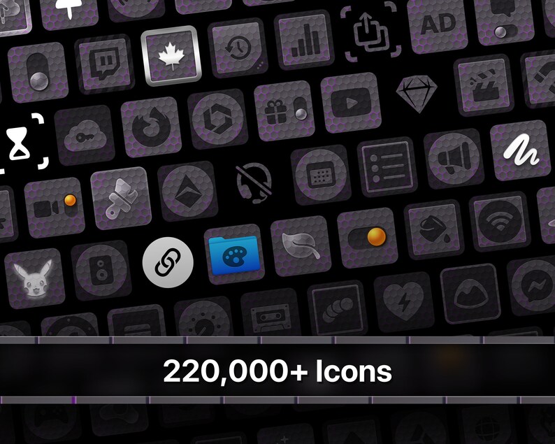 Metals, Hex Purple // Stream Deck Icon Pack for Stream Deck Product ...