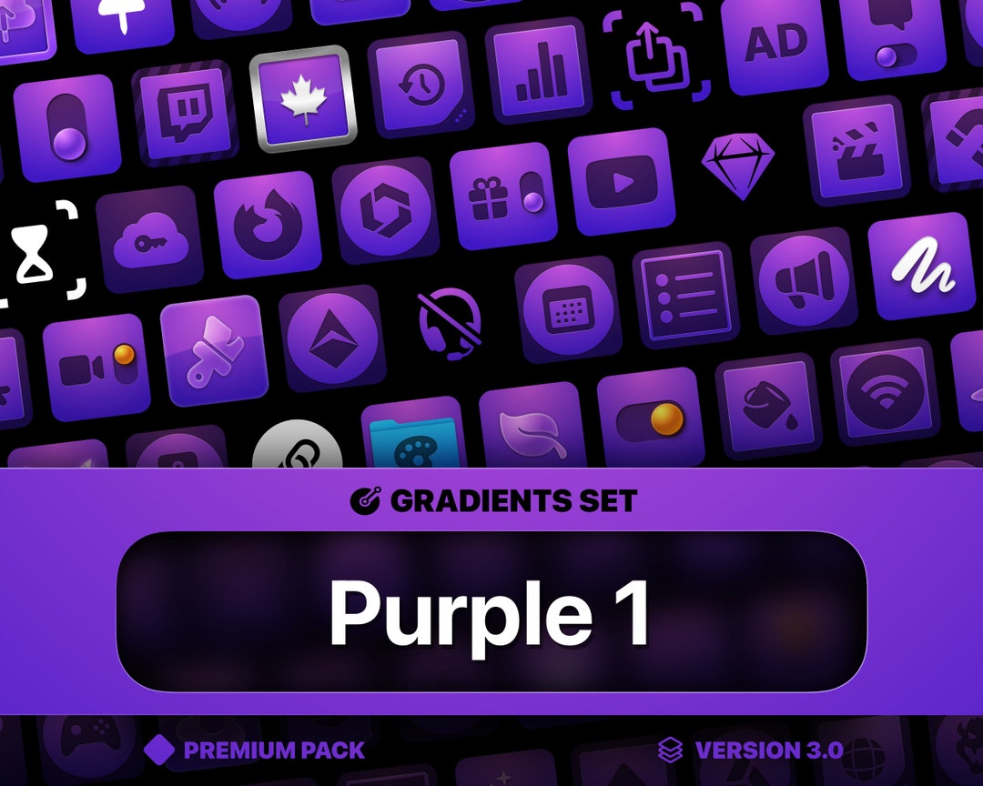 Gradients, PURPLE 1 // Stream Deck Icon Pack for Stream Deck Product Line, Touch Portal, Twitch ...