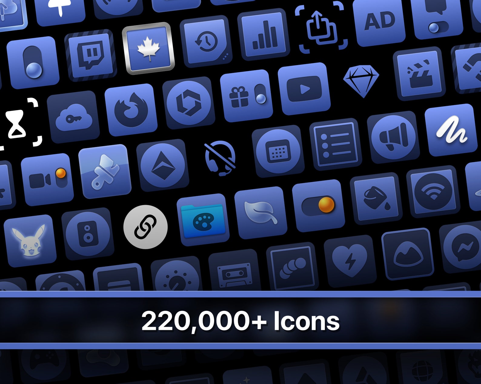 Light Blue Stream Deck Icon Pack, PNG - Etsy