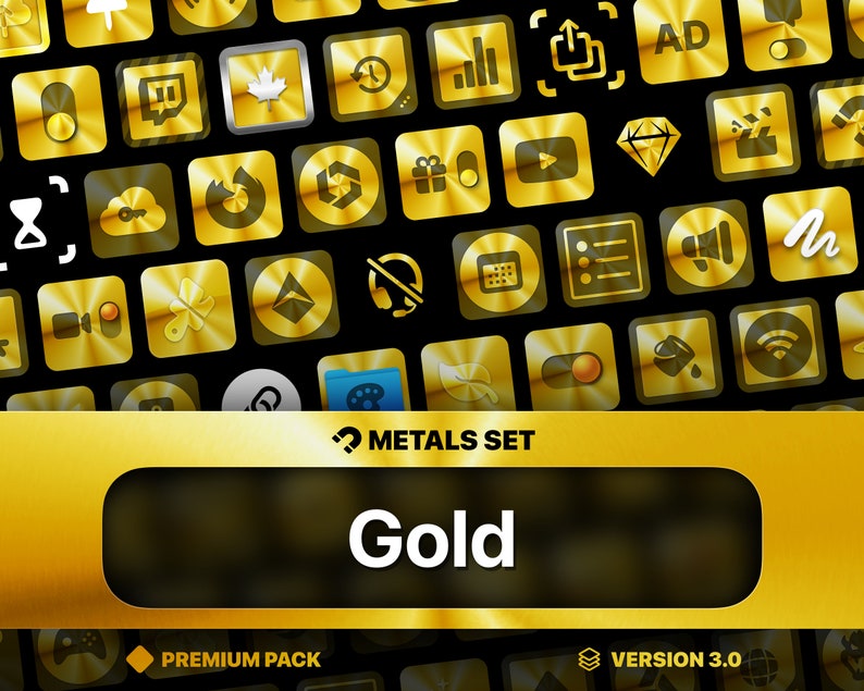 Metals, Gold // Stream Deck Icon Pack for Stream Deck Product Line ...