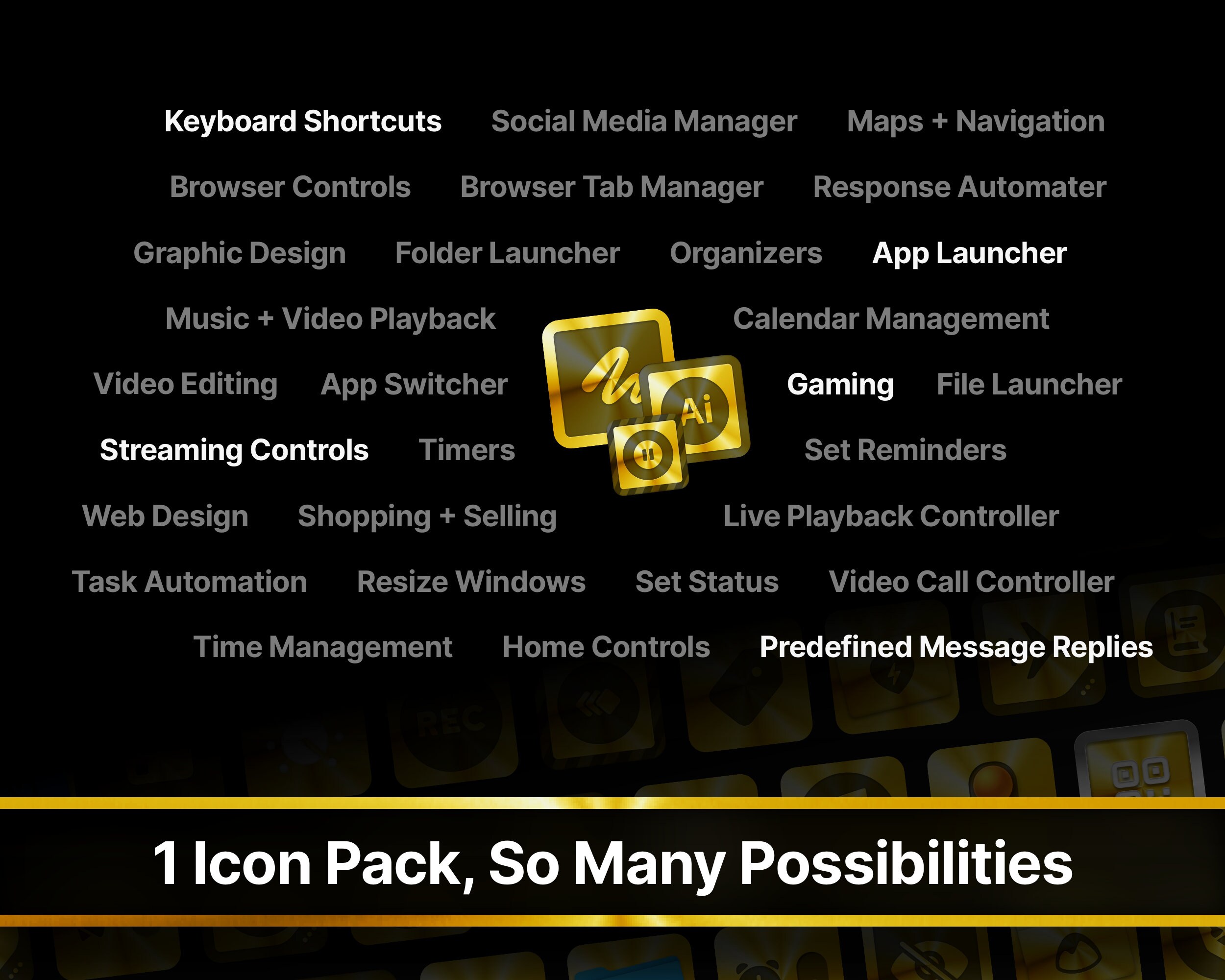 100,000 Stream Deck Icons, Metals // GOLD For: Stream Deck mini, Stream ...