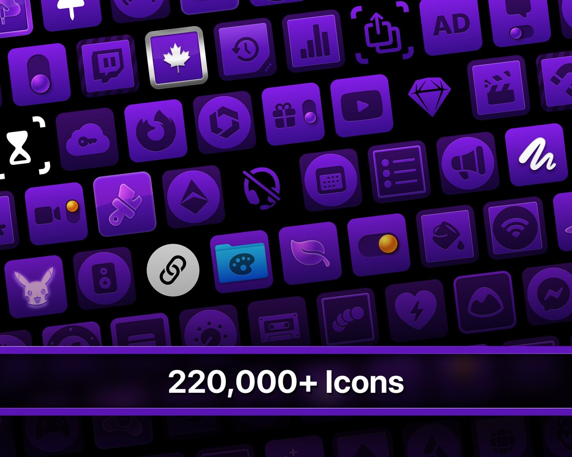 Purple, 220,000+ Stream Deck Icon Pack, PNG - Etsy