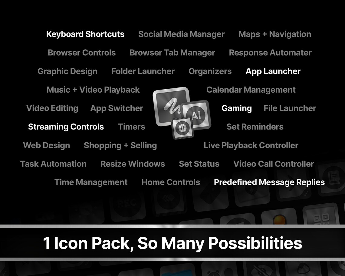 100,000 Stream Deck Icons, Metals // SILVER For: Stream Deck mini ...