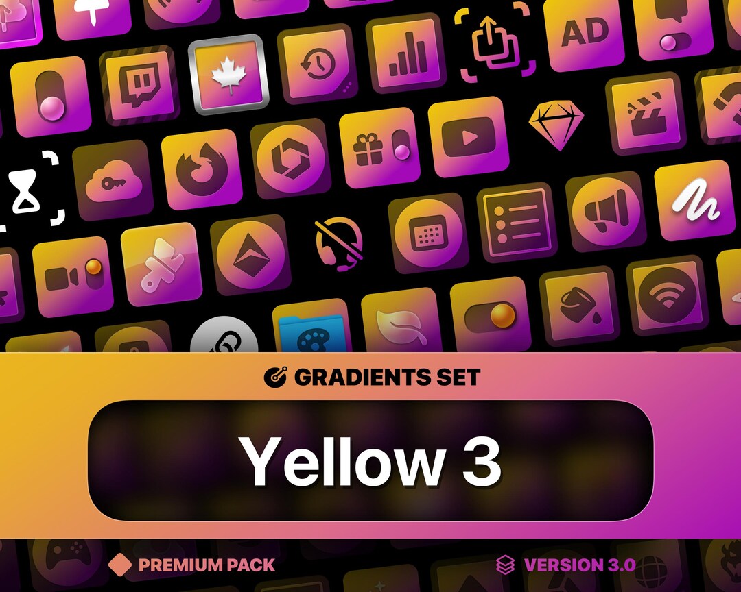 Gradients, YELLOW 3 // Stream Deck Icon Pack for Stream Deck Product ...