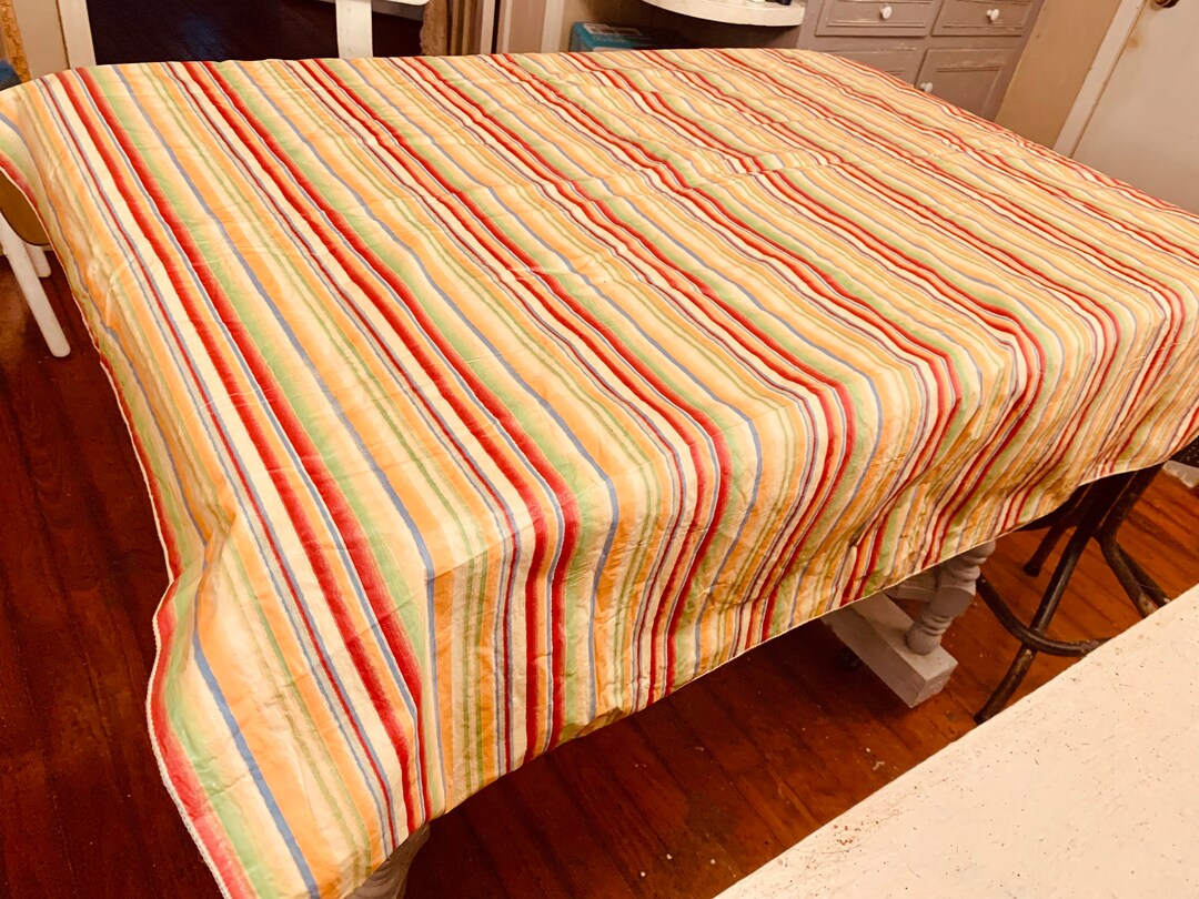 Funky Tablecover, Vintage Plastic Table Cloth, Picnic Cloth, Size 52 by ...