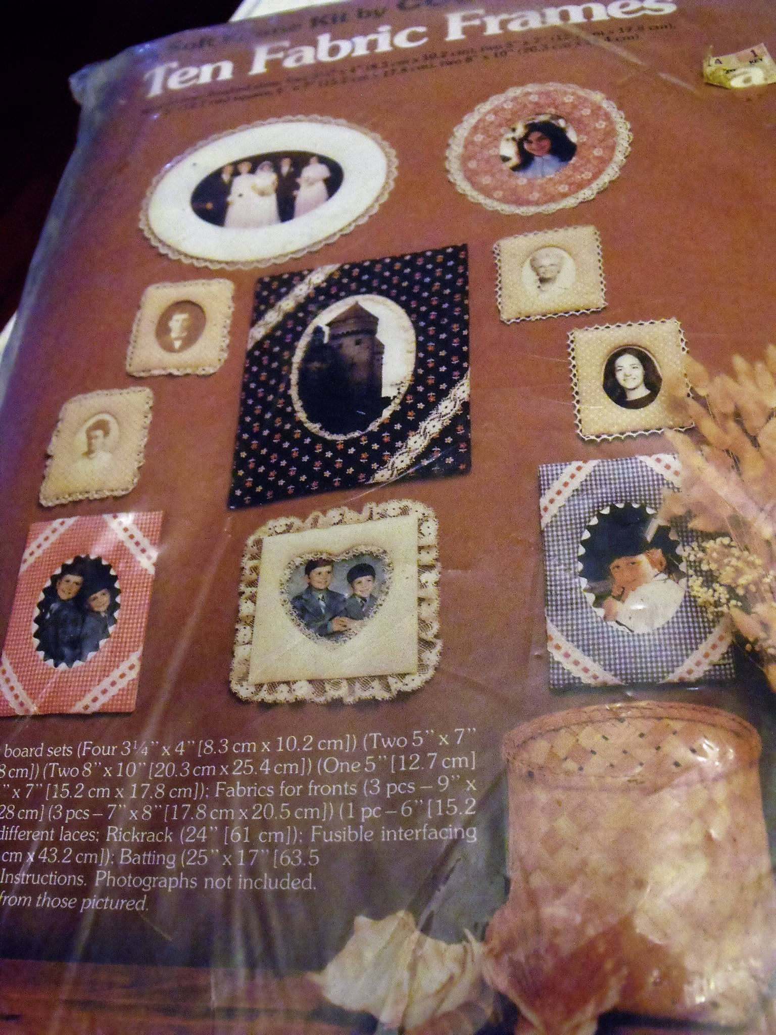 Vintage Frame Kit/ 10 DIY Fabric Frames With Mats, Batting, Fabrics and ...