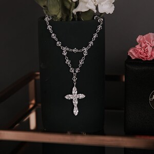 Bridal Rosary Bracelet With Double Crystal Chain - Etsy