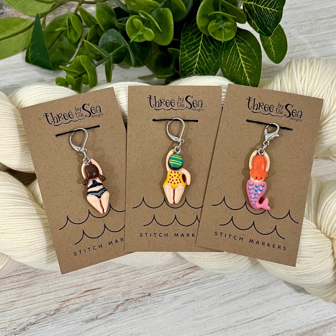 BATHING BEAUTIES, Swim Stitch Marker, Beach Progress Keeper, Three by ...