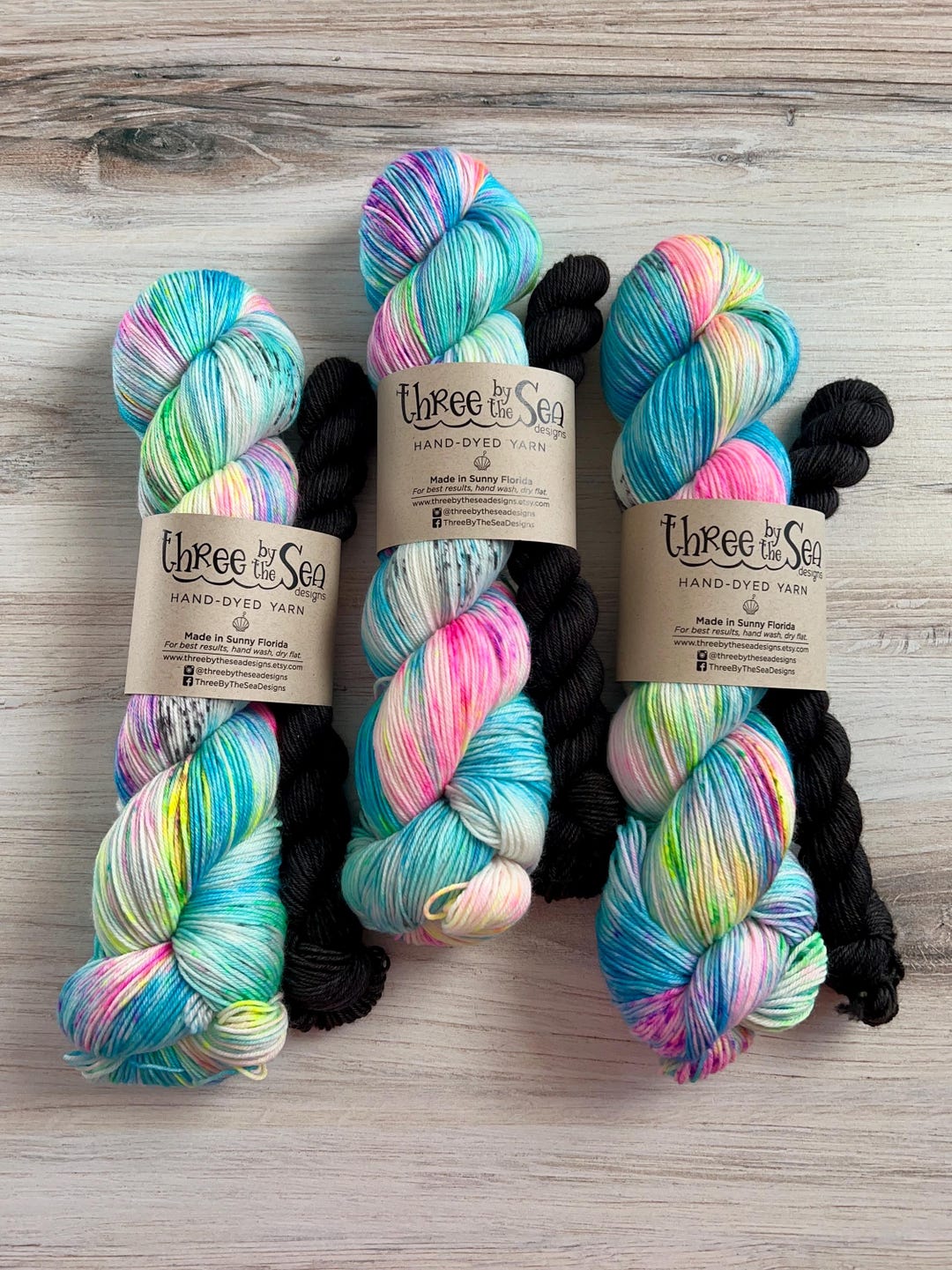 Sock Set Fingering TEA IN WONDERLAND, Hand-dyed Yarn, Three by the Sea ...