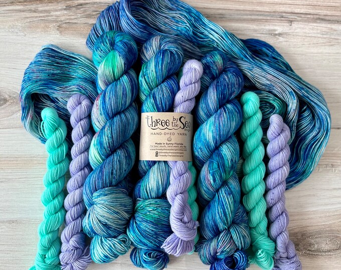 Sock Set Fingering NORTHERN LIGHTS, Hand-dyed Yarn, Three by the Sea ...