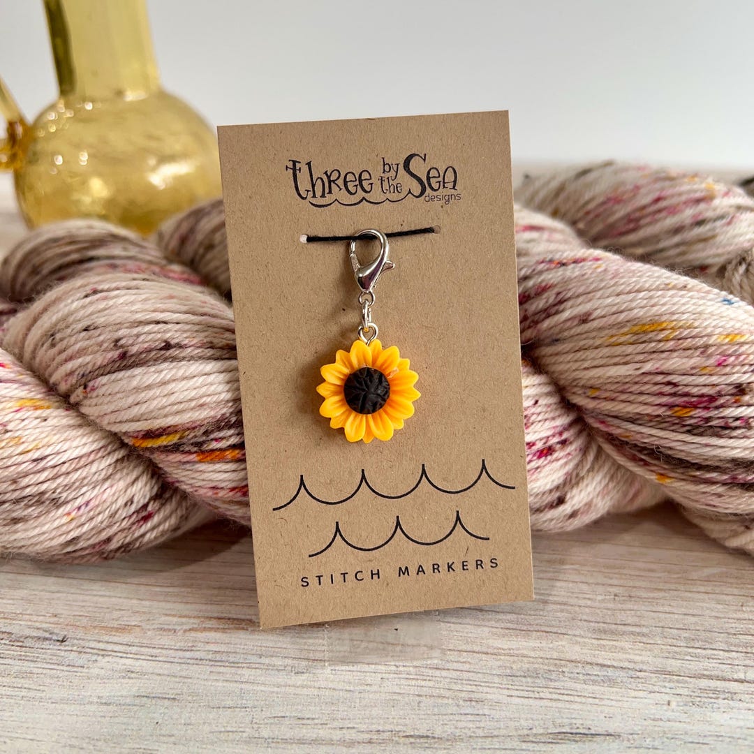 FIELDS OF GOLD Stitch Marker, Sunflower Progress Keeper, Fall Stitch ...
