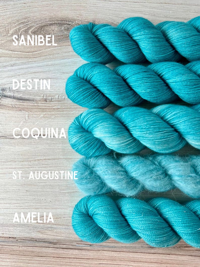 TOTALLY TEAL Hand-dyed Yarn, Three by the Sea Designs, Sock Weight Yarn ...