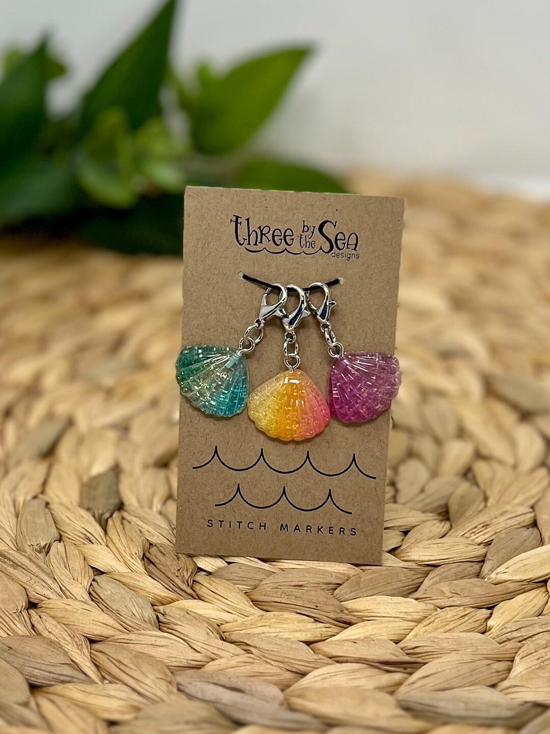 Stitch Marker, GLITTERY SHELLS, Knitting Stitch Marker, Progress Keeper ...