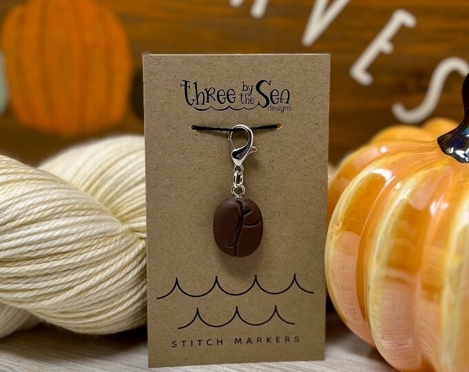 COFFEE BEAN Stitch Marker, Coffee Bean Progress Keeper, Fall Stitch ...