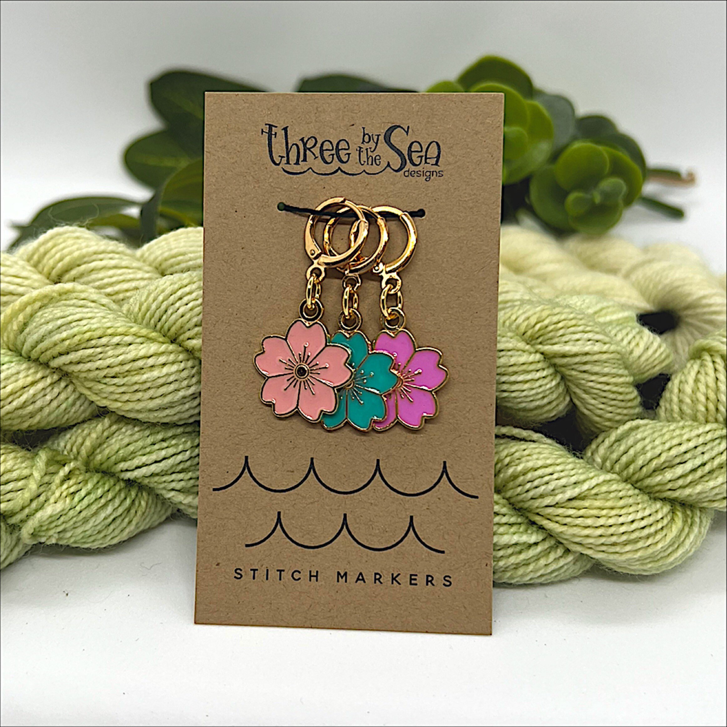 Sewing & Fiber Pink Sakura Cherry Blossom Flower Stitch Marker Progress ...