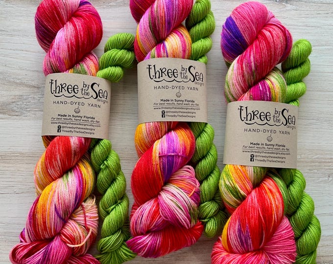 Sock Set Fingering TULIP FESTIVAL, Hand-dyed Yarn, Three by the Sea ...
