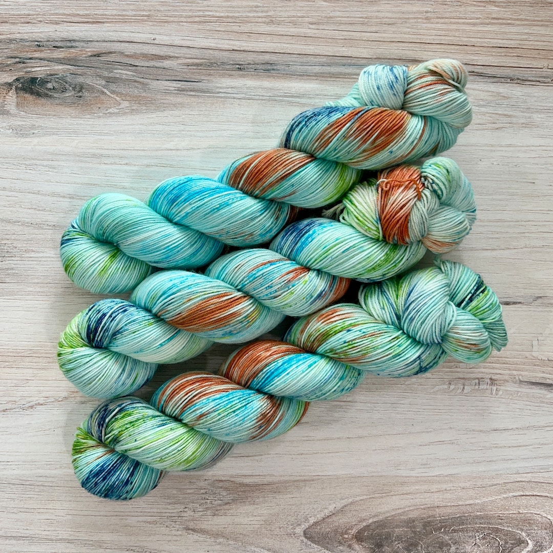 Fingering SHE SELLS SEASHELLS Hand-dyed Yarn, Three by the Sea Designs ...
