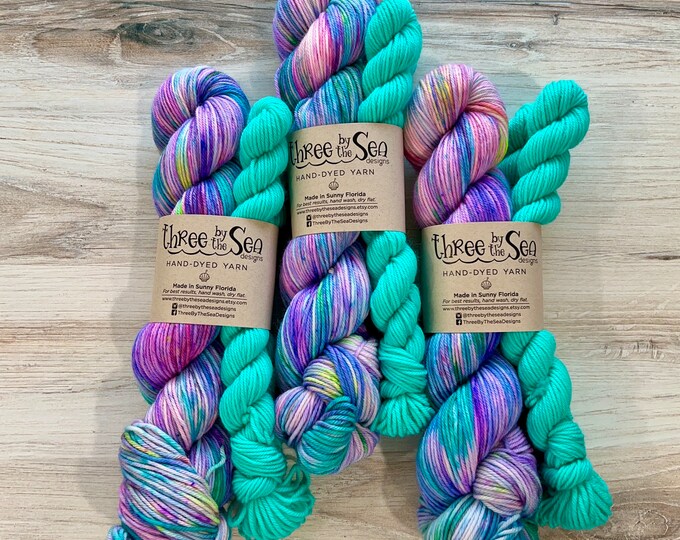 Sock Set DK SALTY Air and MERMAID Hair, Hand-dyed Yarn, Three by the ...