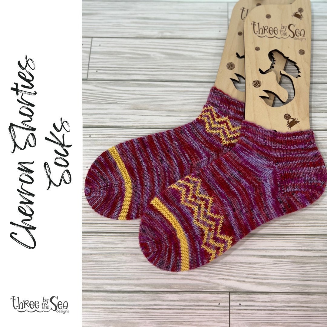 Chevron Shorties Socks Pattern, Knitting Pattern, PDF Sock Pattern ...