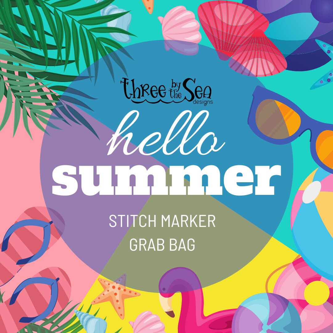 SUMMER GRAB BAG, Knitting Stitch Markers, Progress Keepers, Stitch ...