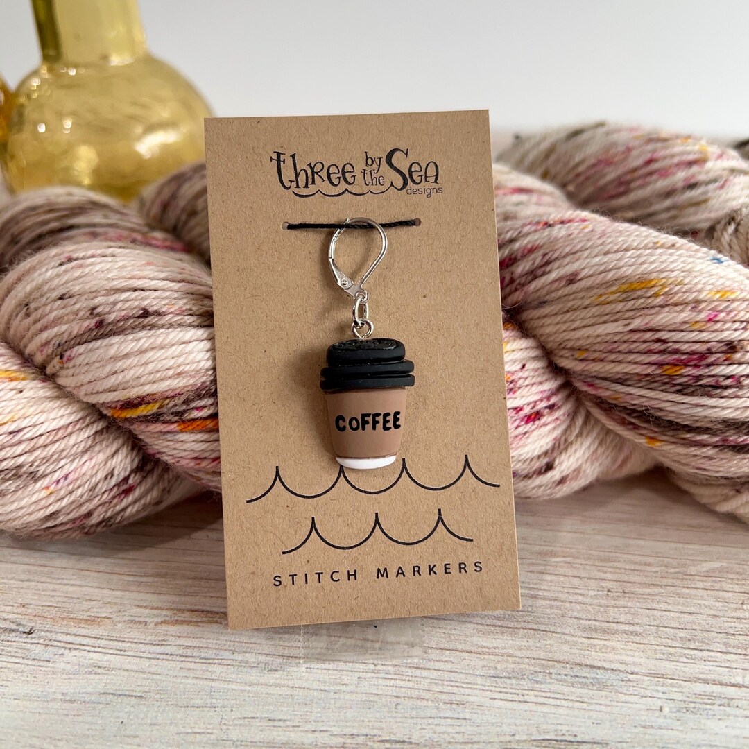 COFFEE ON the GO Stitch Marker, Coffee Cup Progress Keeper, Fall Stitch ...