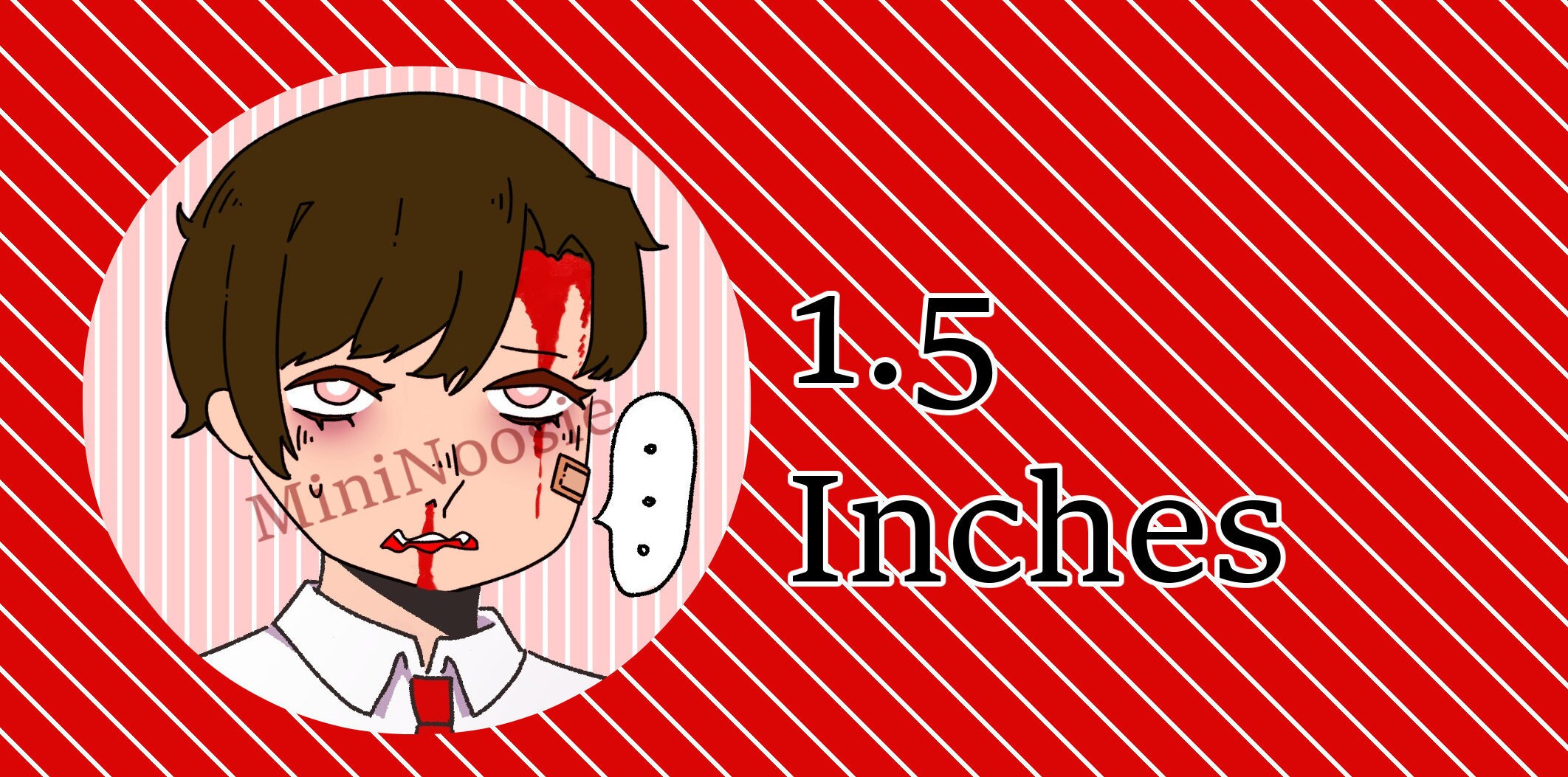 Hurt Anime Boy Button - Etsy