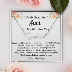 To My Aunt on My Wedding Day, Aunt Wedding Gift From Bride, Aunt of the ...