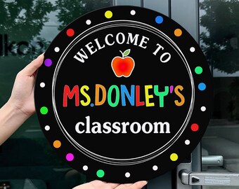 Teacher Door Sign, Teacher Door Hanger, Classroom Door Sign, Custom ...