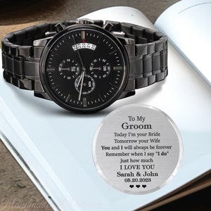 Personalized Watch for Groom on Wedding Day, Meaningful Gift for Groom ...