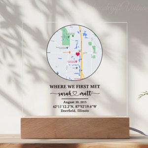 Personalized Map Where We First Met Acrylic Plaque, Custom Map Plaque ...
