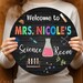 Custom Science Teacher Door Sign, Personalized Science Room Door Hanger ...
