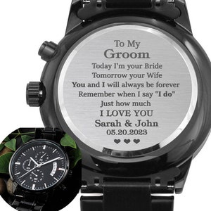 Personalized Watch for Groom on Wedding Day, Meaningful Gift for Groom ...