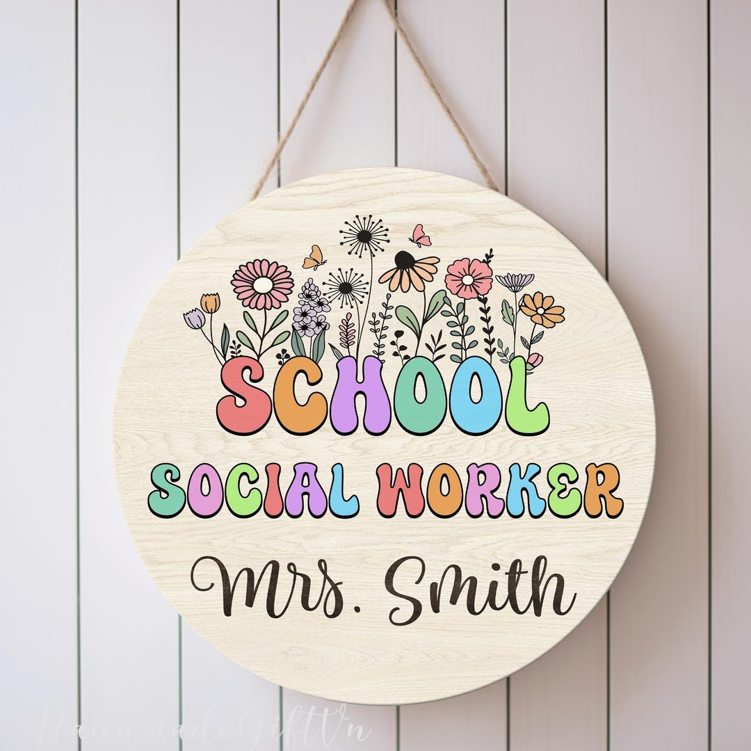 School Social Worker Office Sign, Social Worker Door Hanger ...