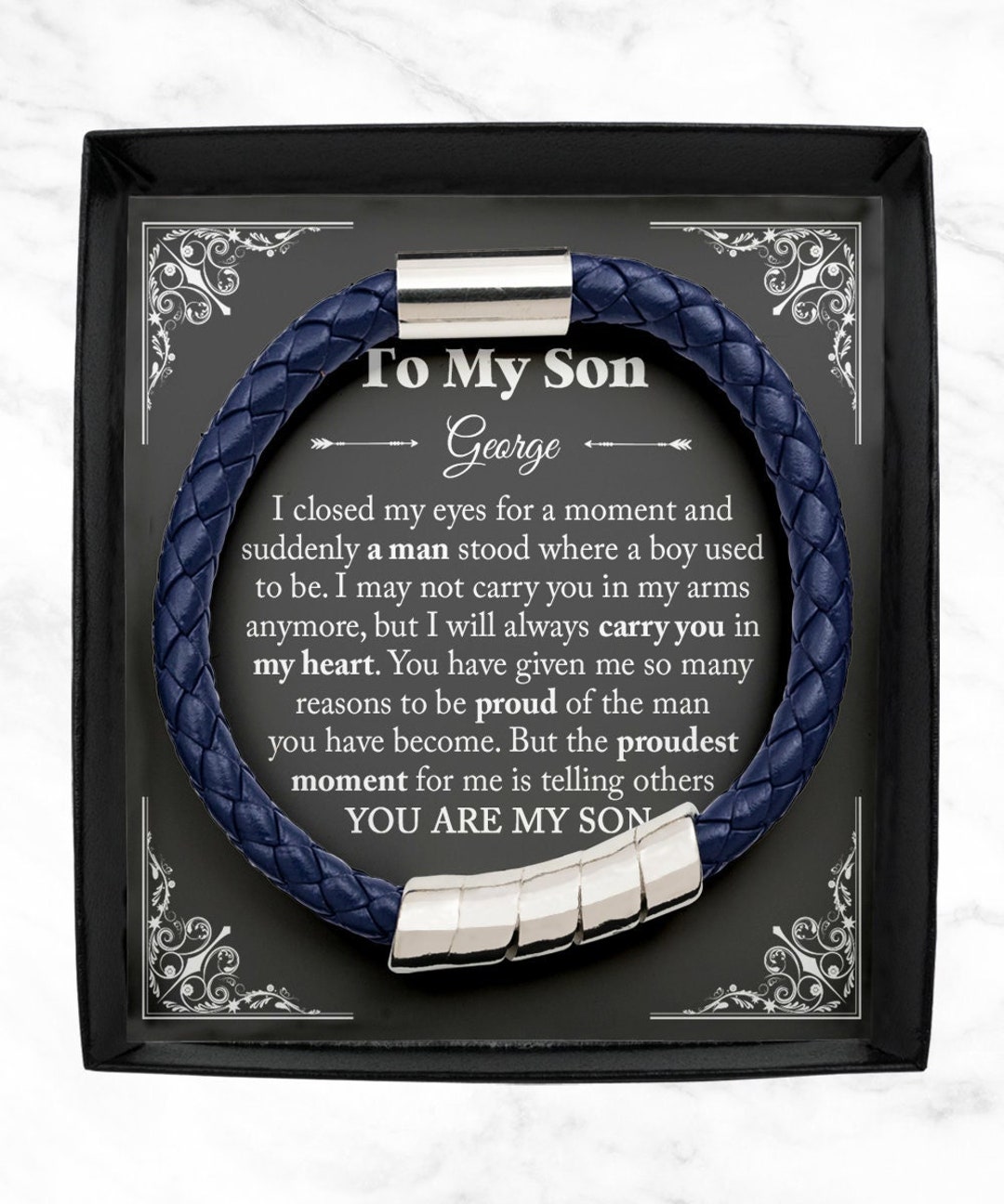 To My Son Leather Bracelet, Personalized Present for Son From Mom, Son ...