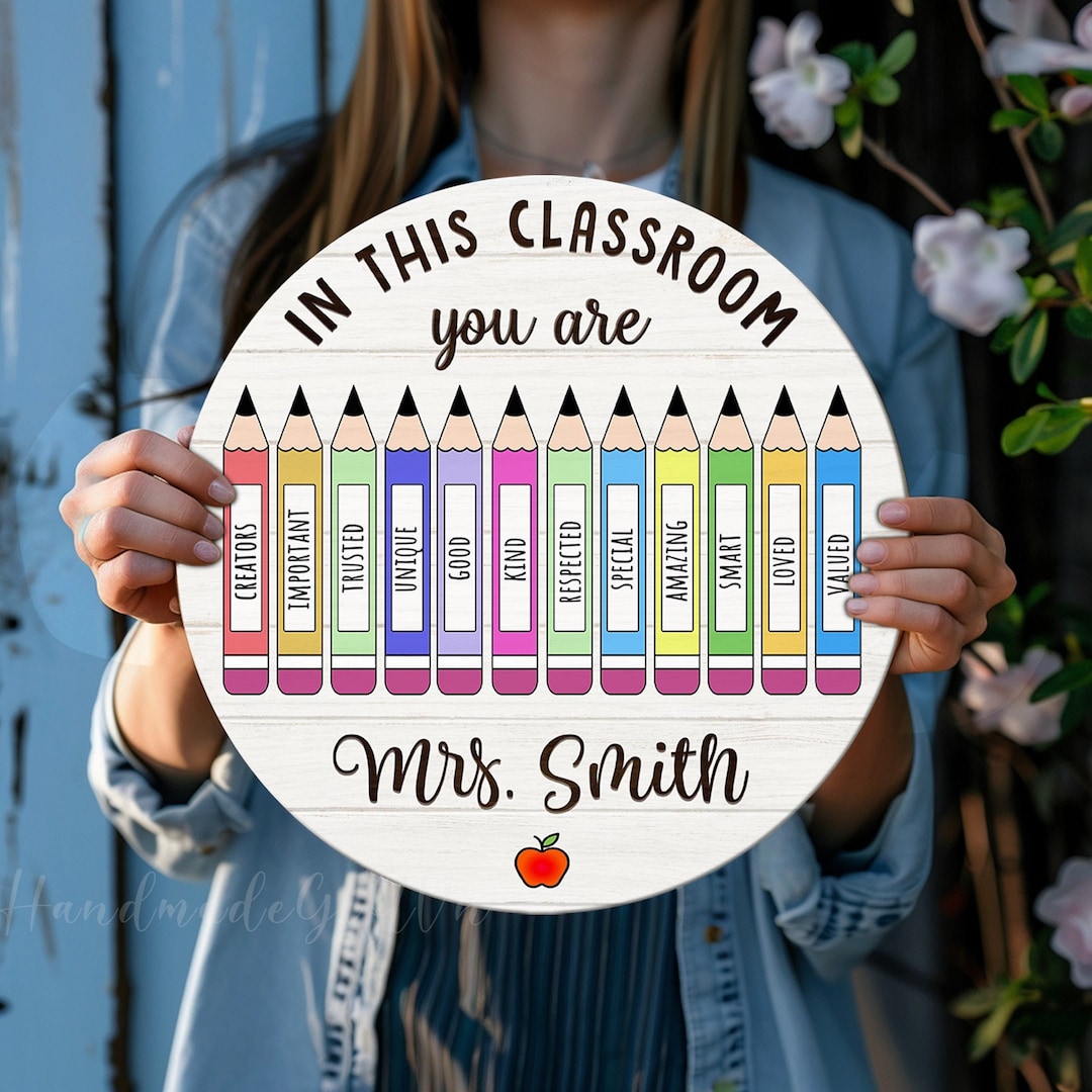 Personalized Teacher Door Hanger, Teacher Appreciation Gifts, Custom ...