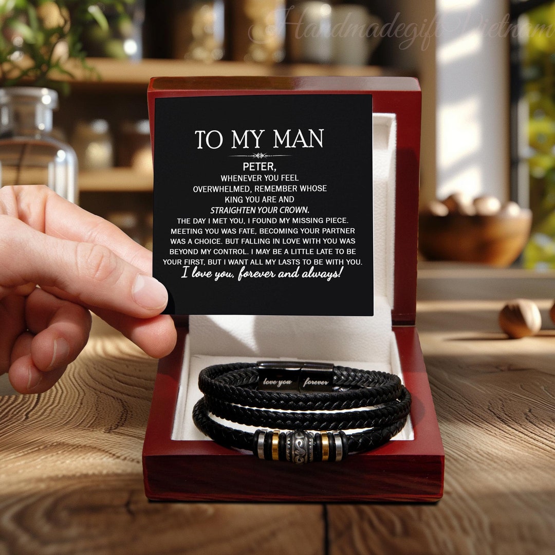 Personalized to My Man Bracelet/anniversary Gifts for Boyfriend ...