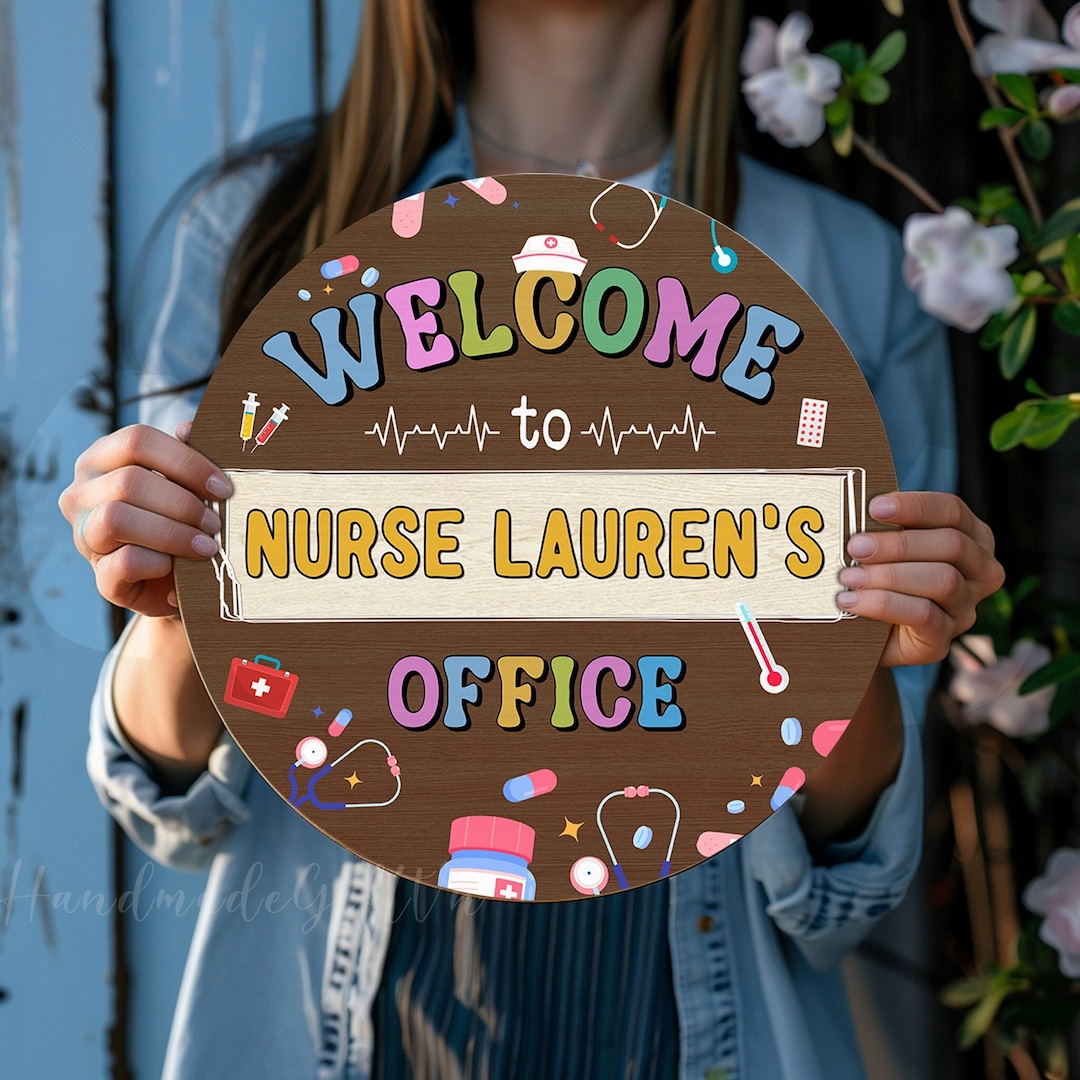 Personalized School Nurse Door Sign, School Nurse Gift, Custom School ...