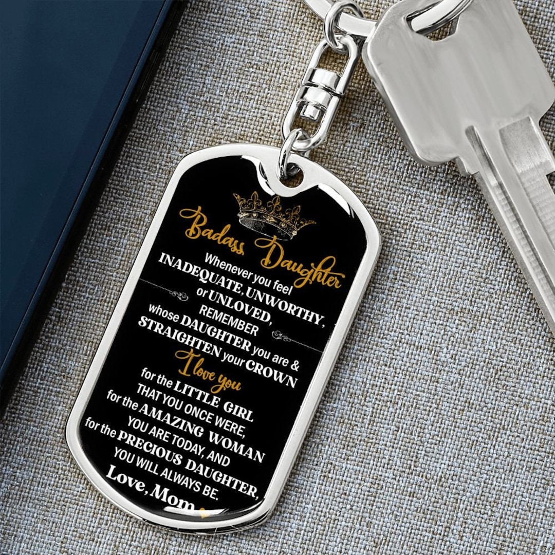 Personalized Keychain for Badass Daughter, Badass Daughter Gift From ...