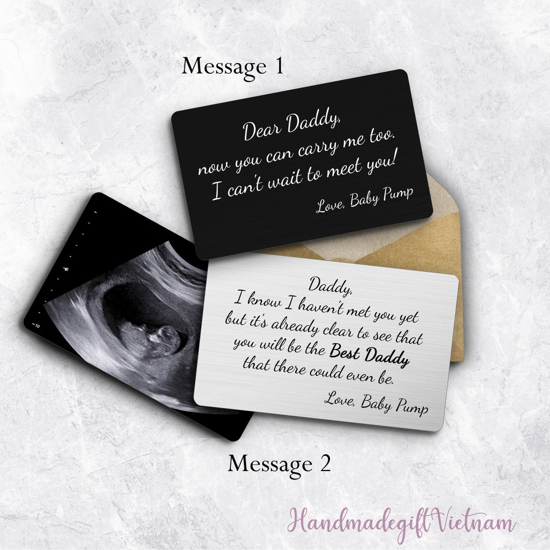 Baby Ultrasound Wallet Card for Dad, Wallet Insert Card for Daddy to Be ...