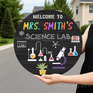 Science Teacher Door Sign, Teacher Name Sign, Science Teacher Gift ...