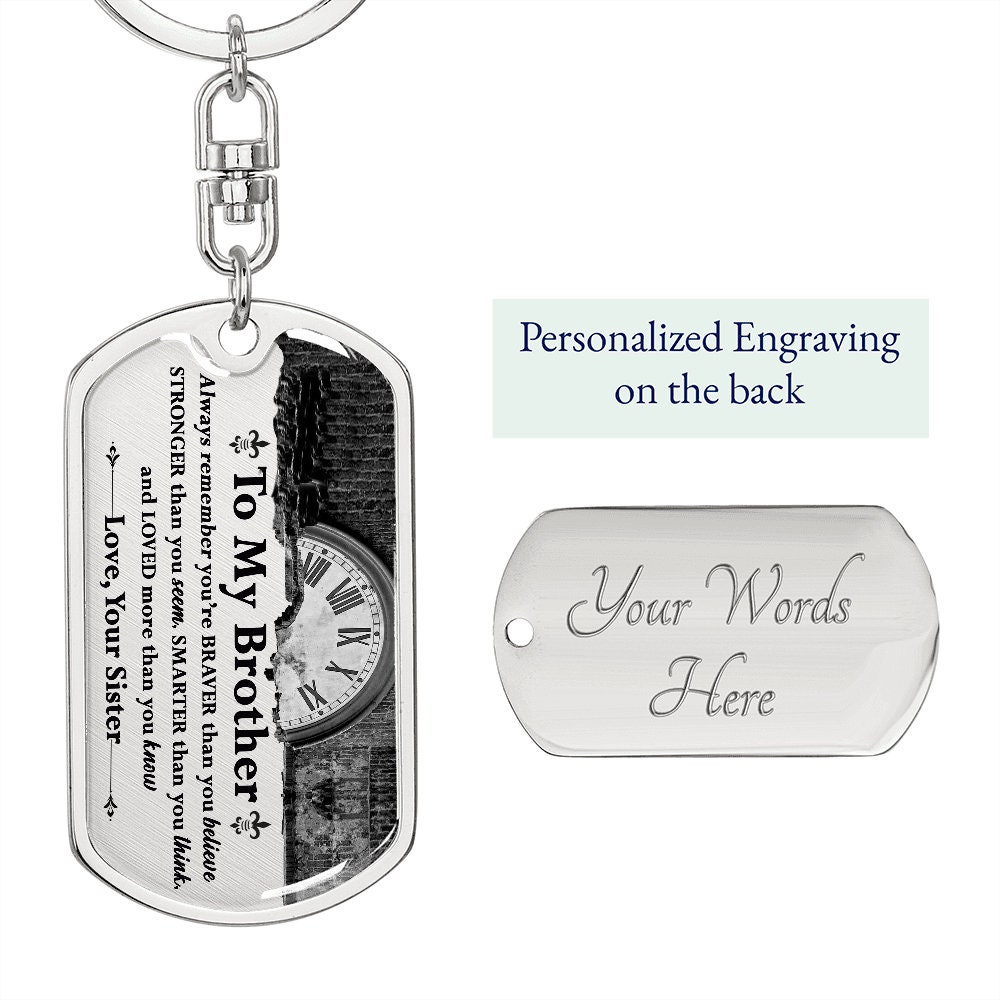 Personalized Keychain for Brother From Sister, Brother Keychain Gifts ...