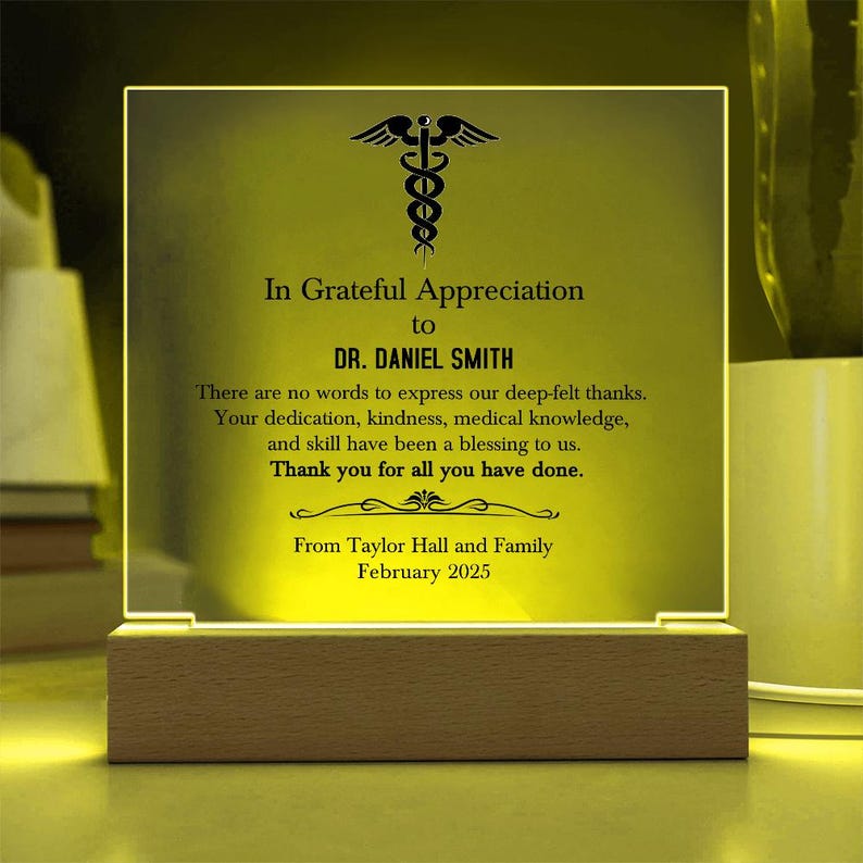 Doctor Thank You Acrylic Gifts, M.D. Recognition Gift, Physician ...