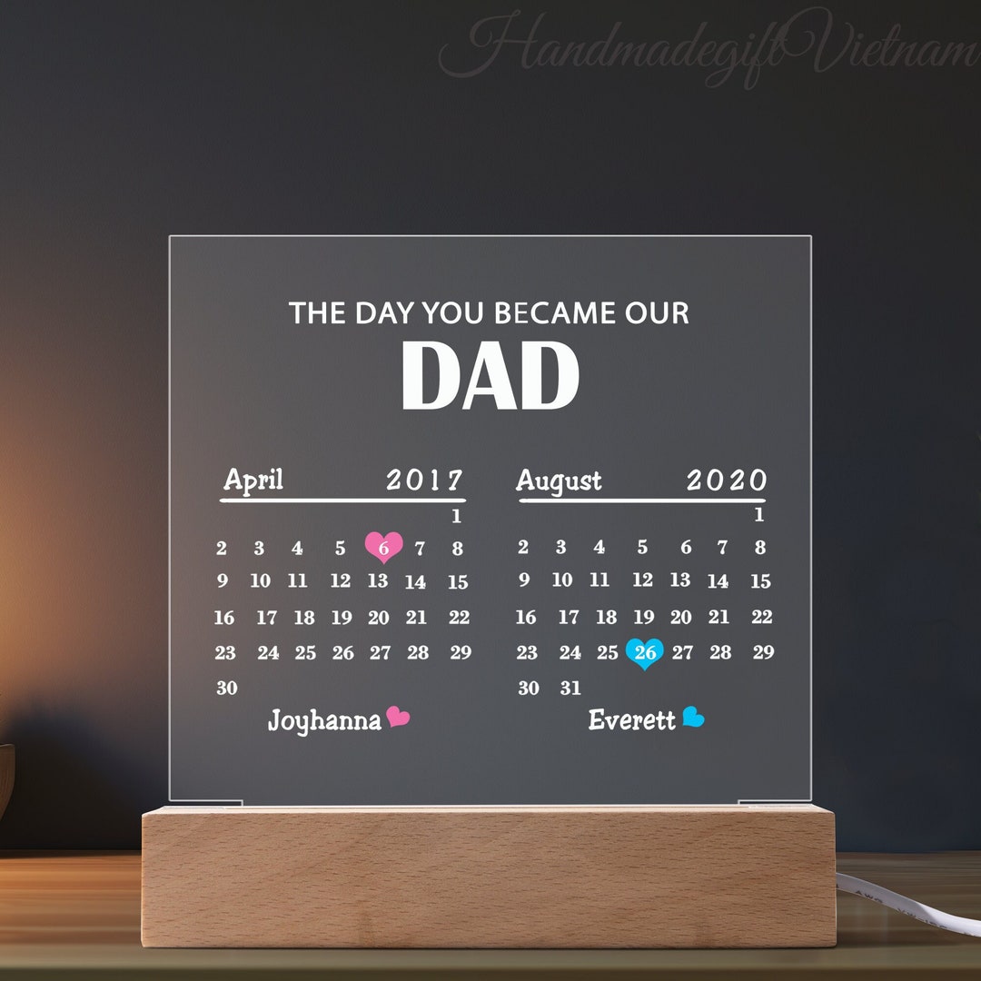 The Day You Became Our Dad Plaque, Custom Dad Acrylic Plaque Gift ...