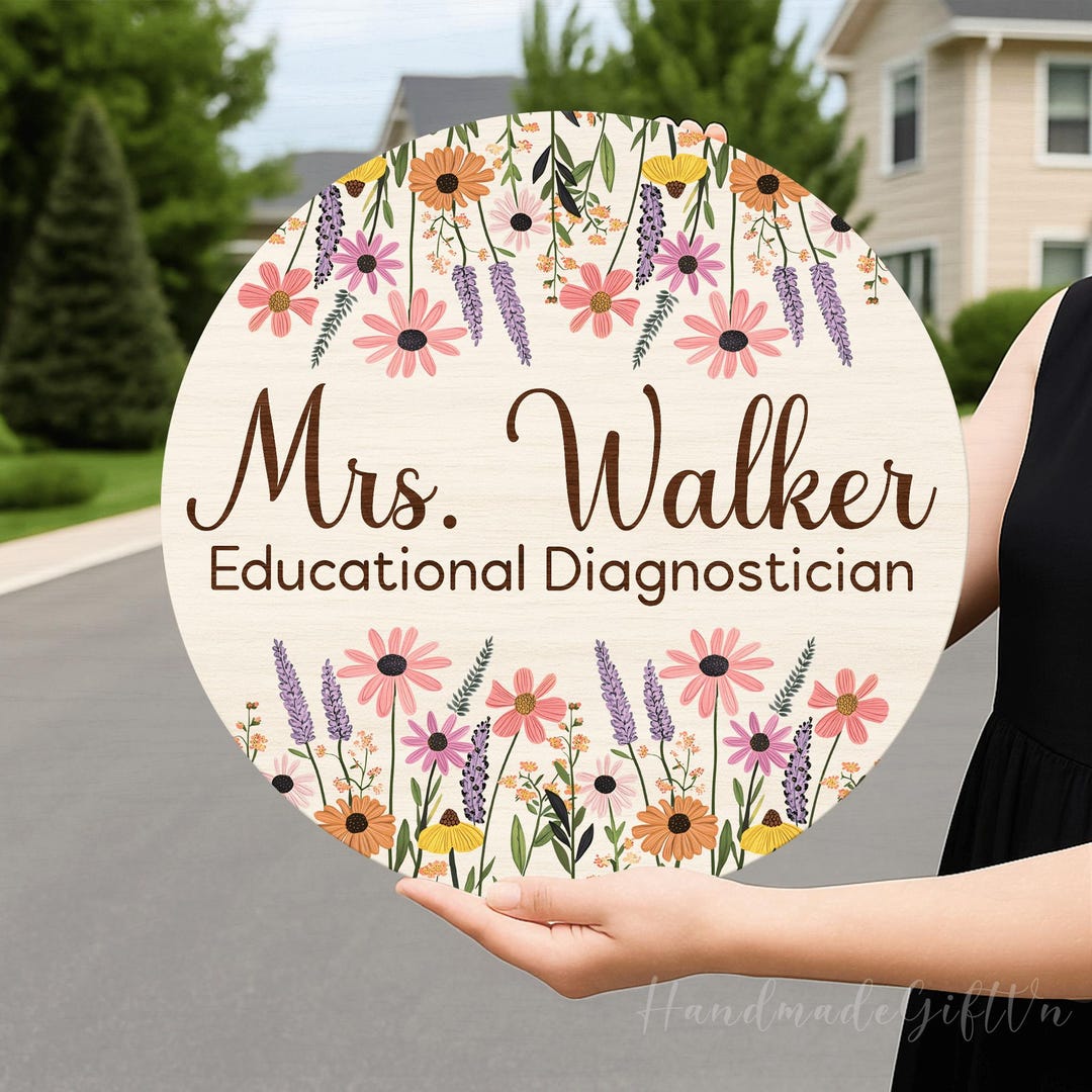 Educational Diagnostician Office Door Sign, Custom Teacher Name Sign ...