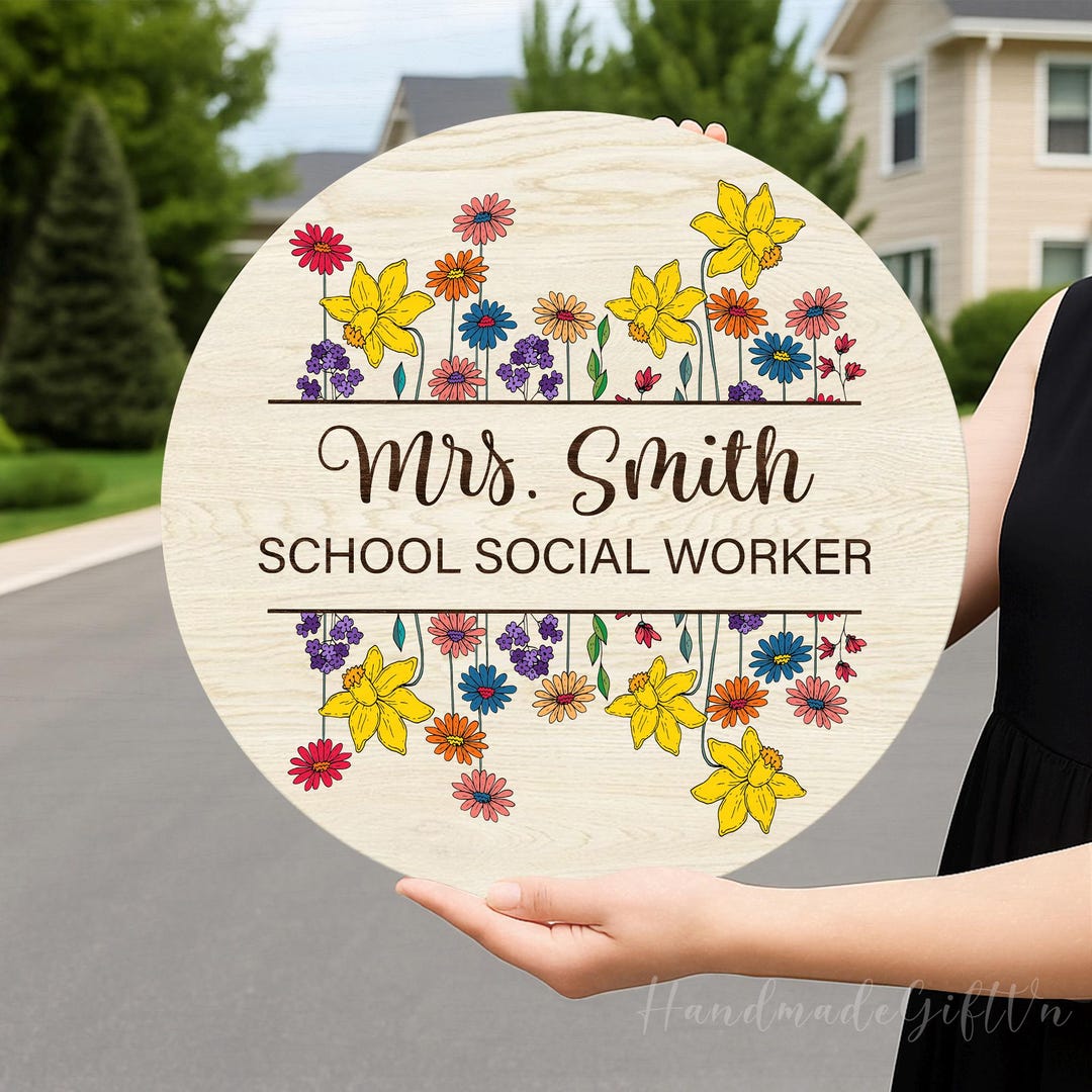 School Social Worker Office Sign, Social Worker Door Hanger ...