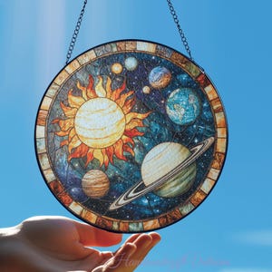 The Solar System Stained Glass Suncatcher, Window Hanging, Astronomy ...