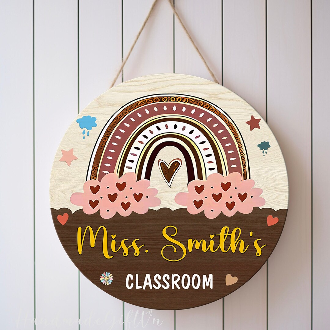 Teacher Door Sign Gift, Teacher Door Hanger, Personalized Teacher Gifts ...