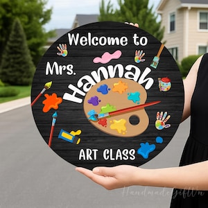 Art Teacher Hanging Door Sign, Art Class Sign, Art Teacher Door Sign ...